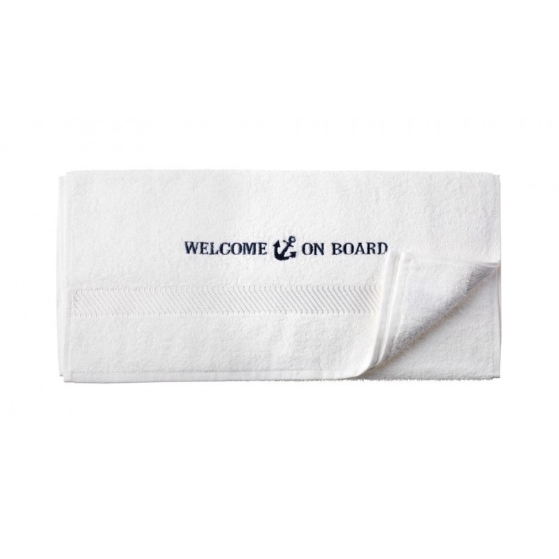 Handdoek - Wit - 50 x 100 cm van Welcome On Board - 10149805 - Ship...